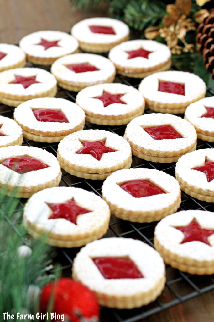 Raspberry Almond Linzer Cookies Recipe - Fields to Feasts